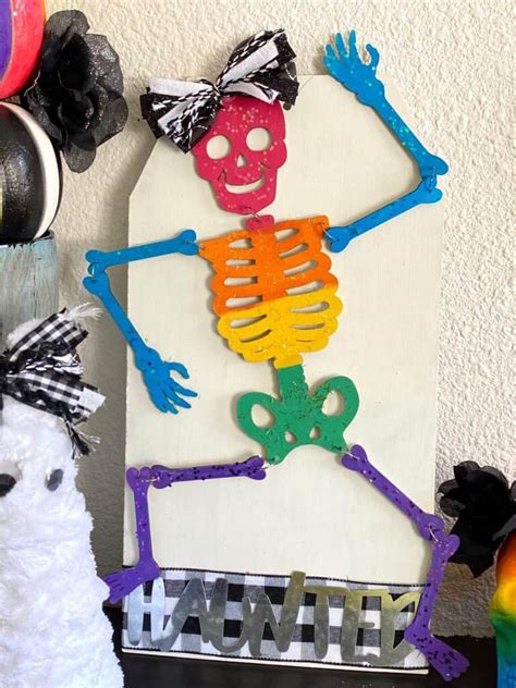Dollar Tree Rainbow Halloween Skeleton Manda Panda Projects