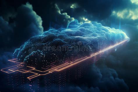 binary trail behind neon cloud high tech cloud computing with octane
