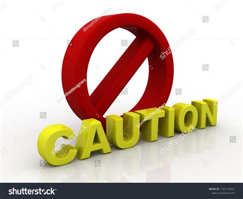 3d Illustration Stop Sign Caution Stock Illustration 1152176501