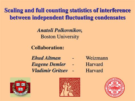 Ppt Scaling And Full Counting Statistics Of Interference Between Independent Fluctuating