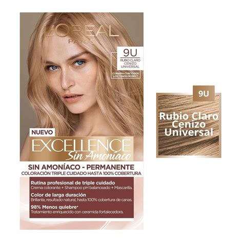 Tinte Para Cabello Loréal Excellence Sin Amoníaco 9u Rubio Claro