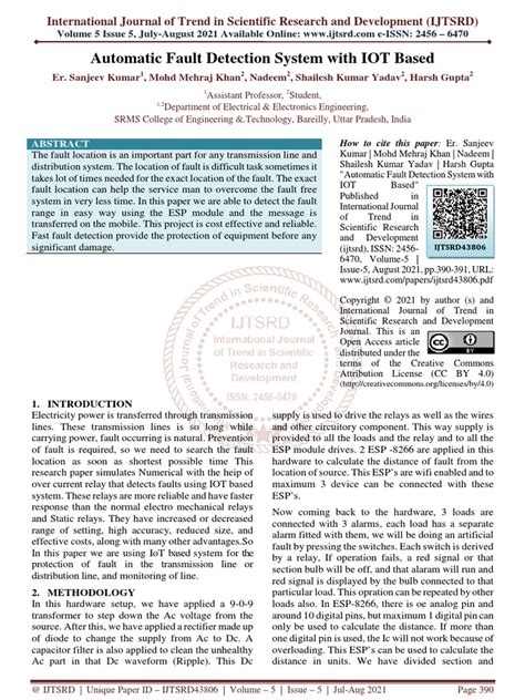 automatic fault detection system with iot based pdf relay