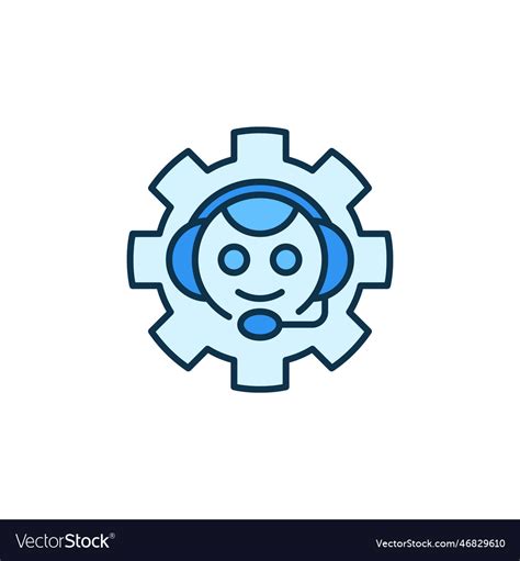 Chatbot In Gear Bot Settings Concept Colored Icon Vector Image