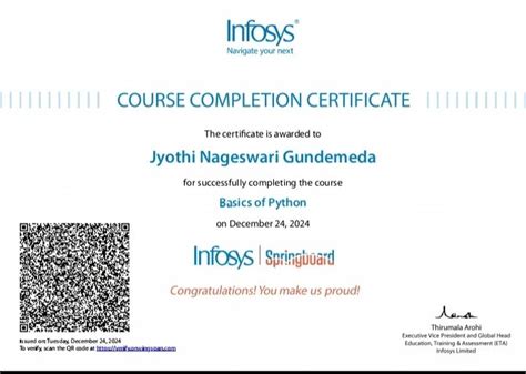 Jyothi Gundemeda On Linkedin Pythonprogramming Learningneverstops Infosysspringboard