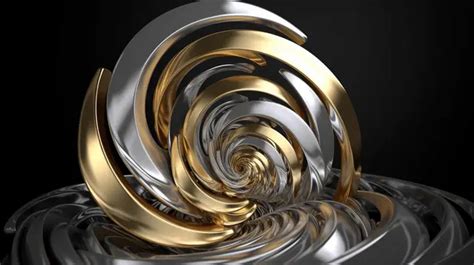 골드 나선형 3d 조각 모델 복잡한 입자 시뮬레이션으로 3d 렌더링 추상 배경 회전 말림 및 난기류가 입자에 영향을 미침 배경 일러스트 및 사진 무료 다운로드