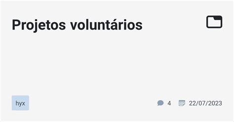 projetos voluntários · hyx · tabnews