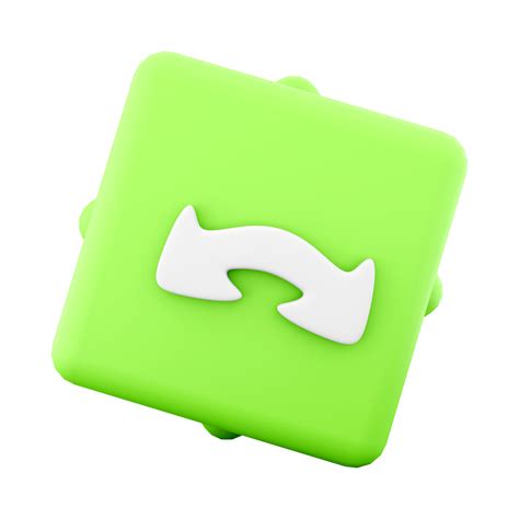 3d Rendering Change Icon 3d Render Green Button For 45 Degree Rotation