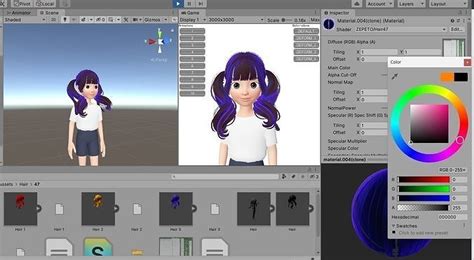 Hair 3d Model Unity Prefab Fbx H47 3d Model Cgtrader