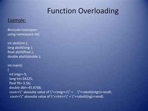 Classes Function Overloading Ppt