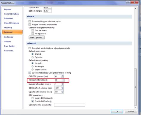 how to refresh access database automatically
