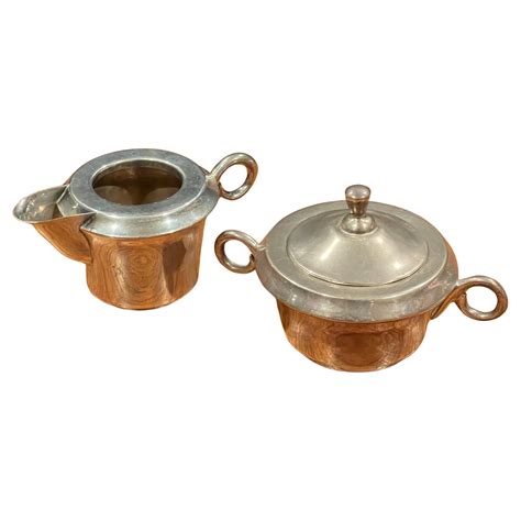 Minimalist Mexican Sterling Silver Cream And Sugar Set By Anfer For Sale At 1stdibs