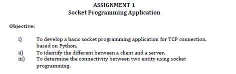 Solved ASSIGNMENT 1 Socket Programming Application Chegg Com