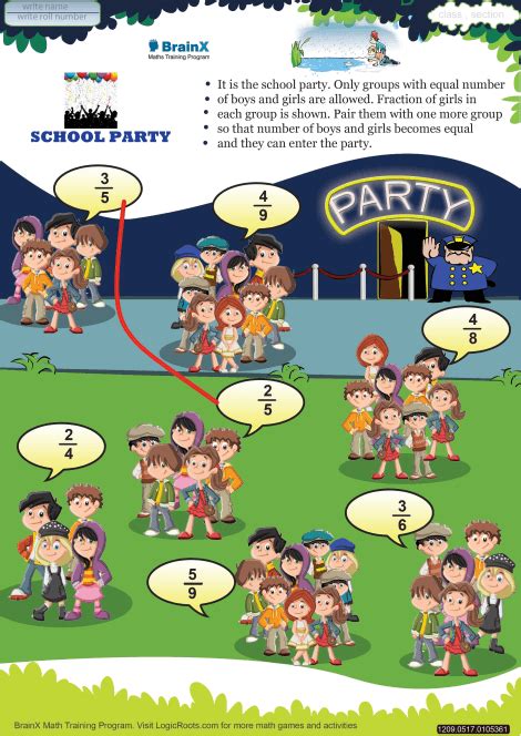 Party Fractions Worksheets 99worksheets