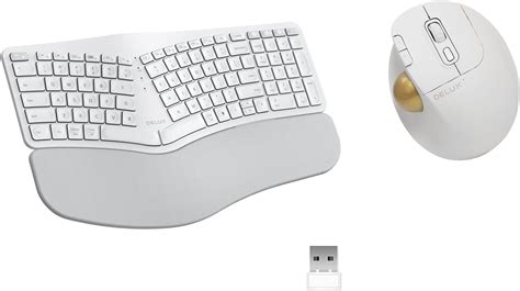 Delux Wireless Ergonomic Keyboard Gm902pro And Trackball