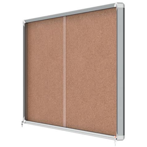 Nobo Premium Plus Cork Lockable Noticeboard Display Case 27 X A4 2000x970mm 1915333 Huntoffice