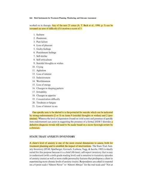 State Trait Anxiety Inventory Info Pdf