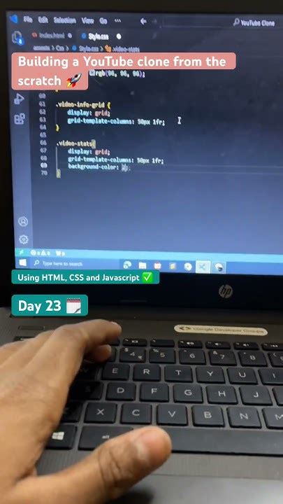Day 23 Of Developing A Youtube Clone Scratchcoding Challenge Codingchallenge Html