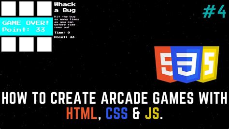 How To Create Arcade Games With HTML CSS JS 4 Whack A Bug YouTube