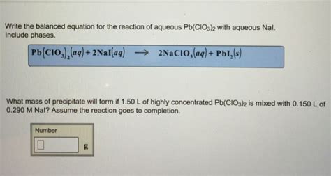 Write The Balanced Equation For The Reaction Of