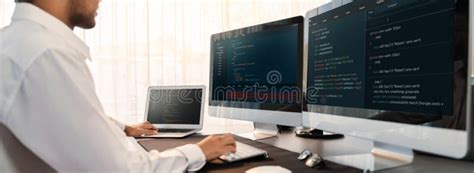Application Developer Solving And Writing Code Trailblazing Stock