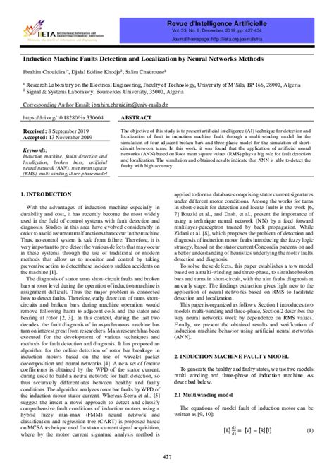 Pdf Induction Machine Faults Detection And Localization By Neural Networks Methods