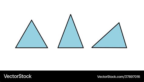 Triangle Types Based On Sides Math Basic Shapes Vector Image