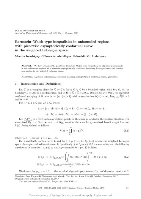 Bernsteinwalsh Type Inequalities In Unbounded Regions With Piecewise