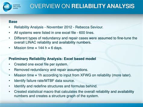 PPT RELIABILITY ANALYSIS AT ESS EXCEL BASED MODEL PowerPoint Presentation ID 2848961