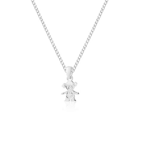 Cadena Con Dije Niña De Plata 925 Joyería Alahas