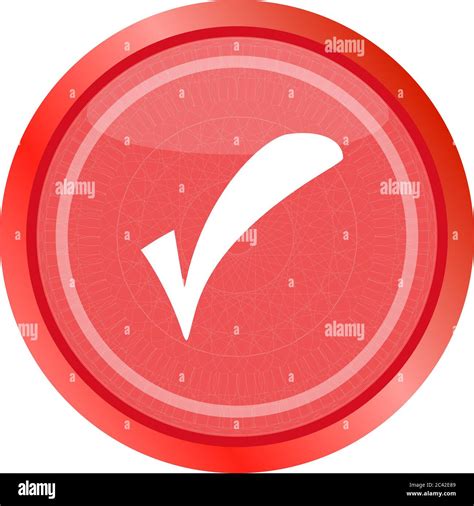 Glossy Web Button With Check Mark Sign Shape Icon Stock Photo Alamy