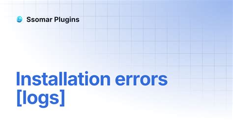 installation errors [logs] ssomar plugins