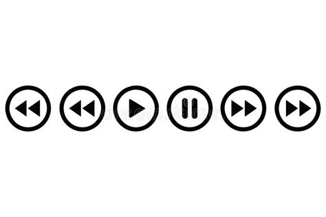 Circular Media Player Control Buttons Set Stock Vector Illustration Of Digital Controls