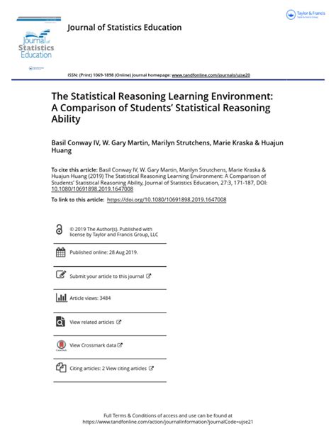 Statistical Reasoning Learning Environment A Comparison Of Students