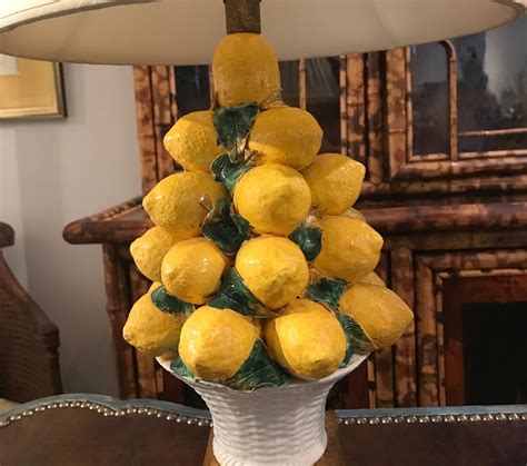 Pair Of Italian Lemon Topiary Lamps At 1stdibs Lemon Lamps Lemon