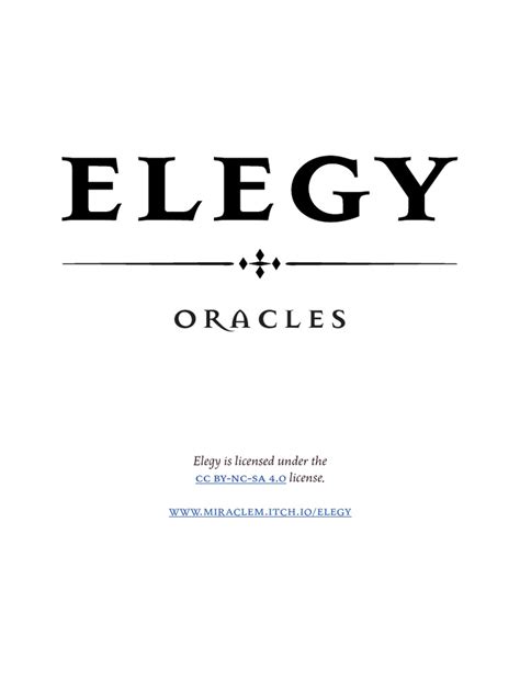 elegy oracles pdf