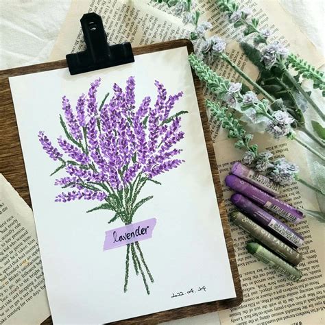 강수진 On Instagram 보라보라해💜 오일파스텔 오일파스텔드로잉 손그림 꽃그림 꽃드로잉 꽃다발 라벤더 취미 그림스타그램 드로잉화원 화원그림