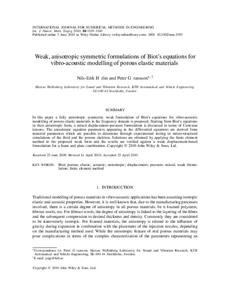 Pdf A Wave Based Method For The Efficient Solution Of The 2d Poroelastic Biot Equations Nils