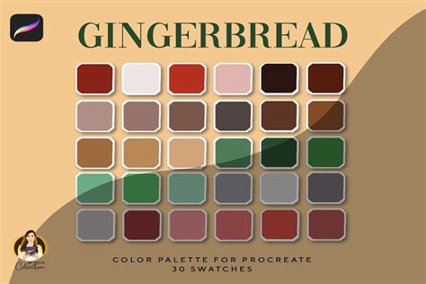 Gingerbread Procreate Color Palette Illustration Par Myprintscollection · Creative Fabrica