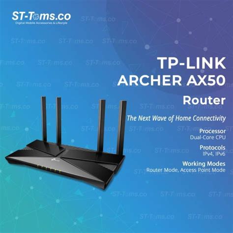 Jual TP Link Archer AX50 AX3000 Dual Band Gigabit Wi Fi 6 Router Tp Link Di Seller ST Toms