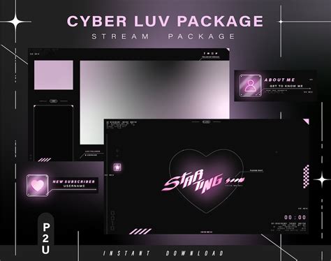 Cyber Y K Twitch Pack Animated Minimal Stream Pack Streaming Scenes Twitch Overlays Animated