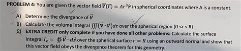 solved problem 4 you are given the vector field v r ar3r