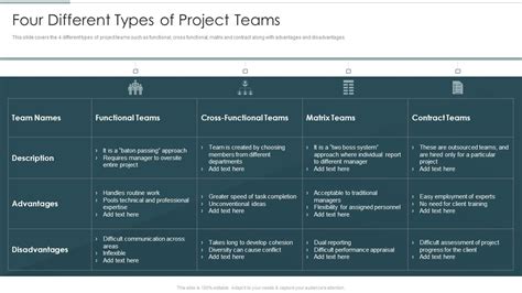 Continuous Team Development Culture Four Different Types Of Project Teams Inspiration Pdf