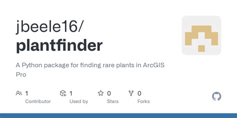 GitHub Jbeele Plantfinder A Python Package For Finding Rare Plants In ArcGIS Pro