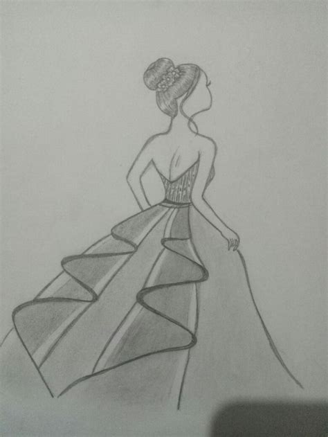 Princess Gown Pencil Shading Drawing Shading Drawing Female Sketch