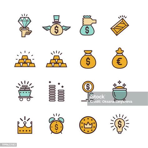 貨幣線性圖示集向量圖形及更多貨幣圖片 貨幣 互聯網 付錢 Istock