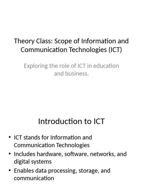 Theory Class Scope Of Ict Pdf
