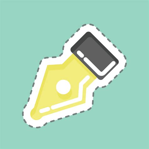 Sticker Line Cut Pen Nib Related To Graphic Design Tools Symbol Simple Design Editable Simple
