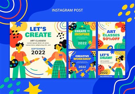 Free Psd Flat Design Art Class Template