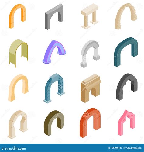 Arch Set Icons Stock Illustration Illustration Of Monochrome 125940112