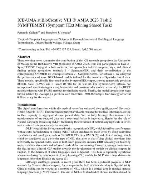 pdf icb uma at biocreative viii amia 2023 task 2 symptemist